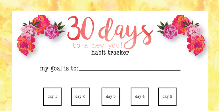 FREE 30 Day Habit Tracker Printable: Reach Your Goals With This Sheet