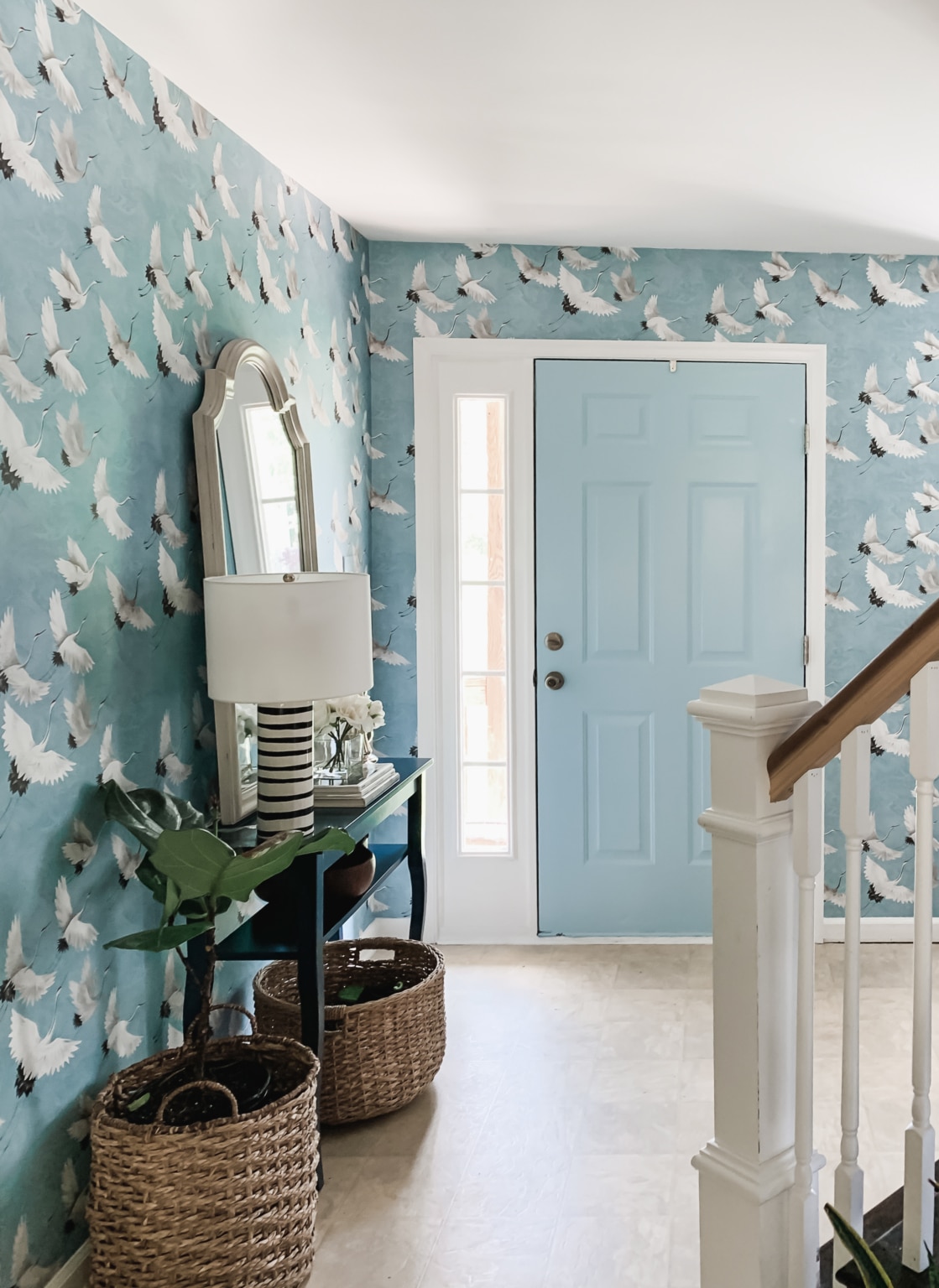 Goodbye Boring, Hello Beautiful, Bold Blue Entryway - StampinFool.com