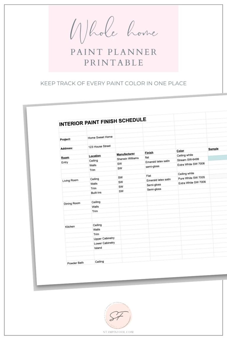 Free Paint Tracker and Planner Chart Printable for your Home!