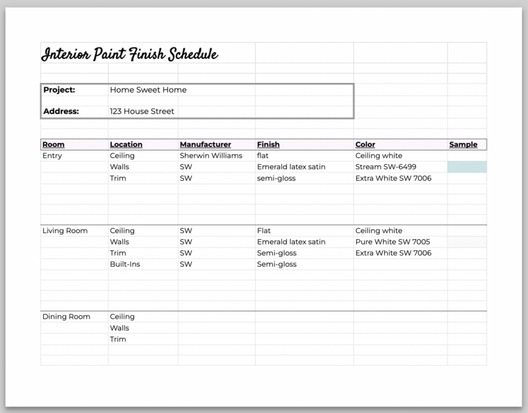 Your Whole Home Paint Planner + FREE PRINTABLE PAINT COLOR WORKSHEET